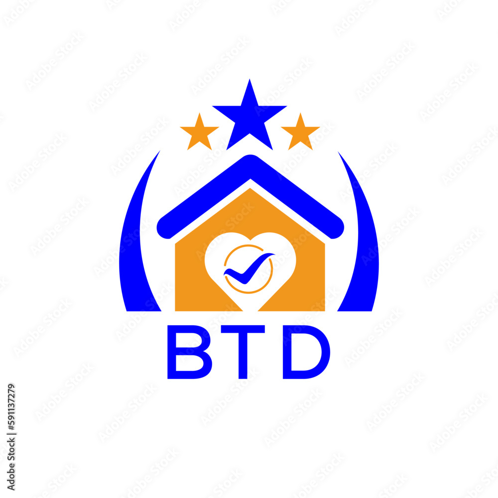 BTD House logo. KJG Letter logo and icon. Blue vector image on white ...