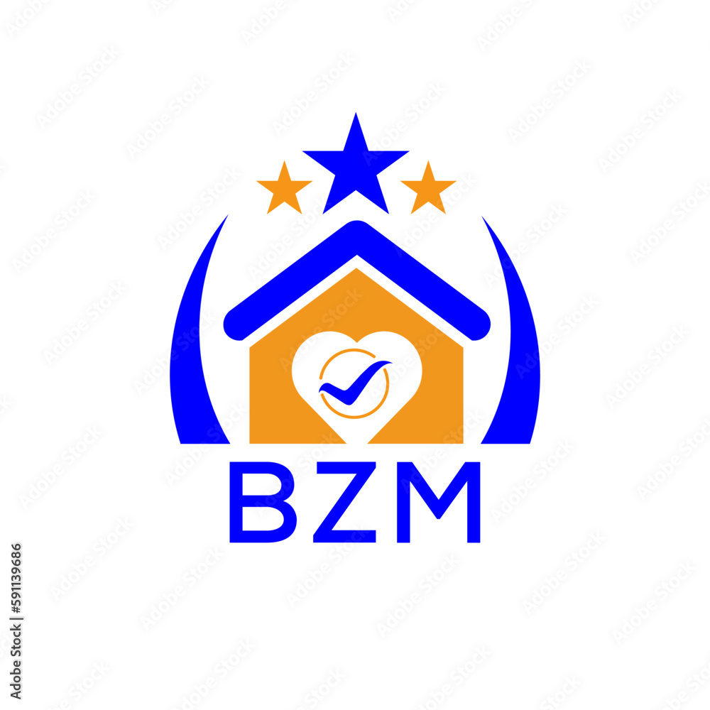 BZM House logo. KJG Letter logo and icon. Blue vector image on white ...