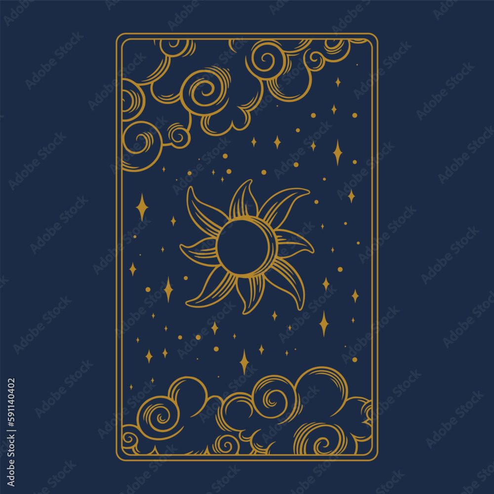 Tarot aesthetic esoteric card. Occult tarot design for oracle card ...