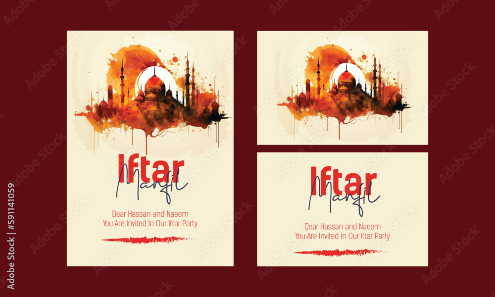 Ramada Iftar and Fasting Party, Iftar Mahfil Invitation Template ...