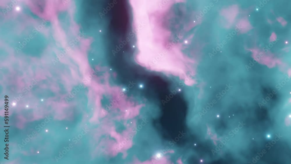 Vidéo Stock fly in gas nebula. camera rotating in space. nebula gas ...