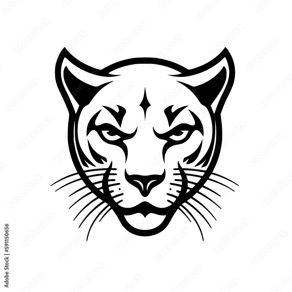 Cougar head vector illustration isolated on transparent background ...