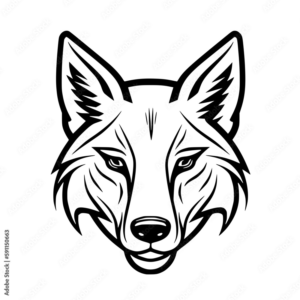 Coyote Head Drawing