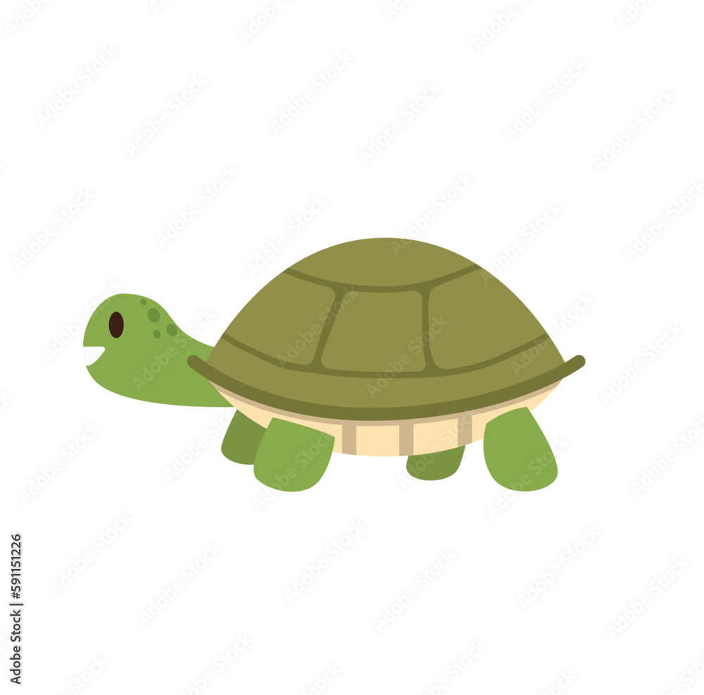 Concept Hawaii beach turtle. The illustration depicts a flat and ...