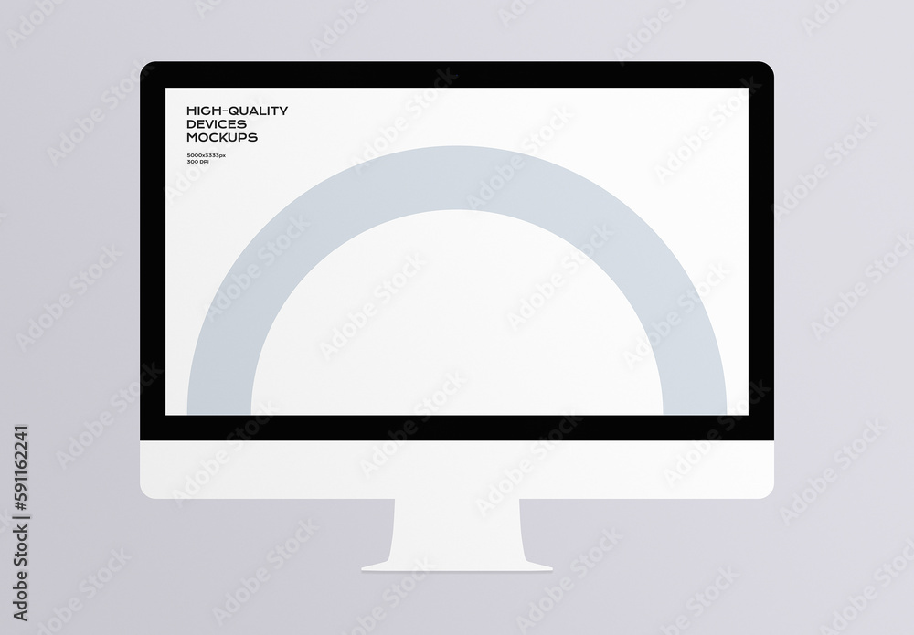 PC Computer Desktop Monitor Screen Device Mockup Template Stock ...