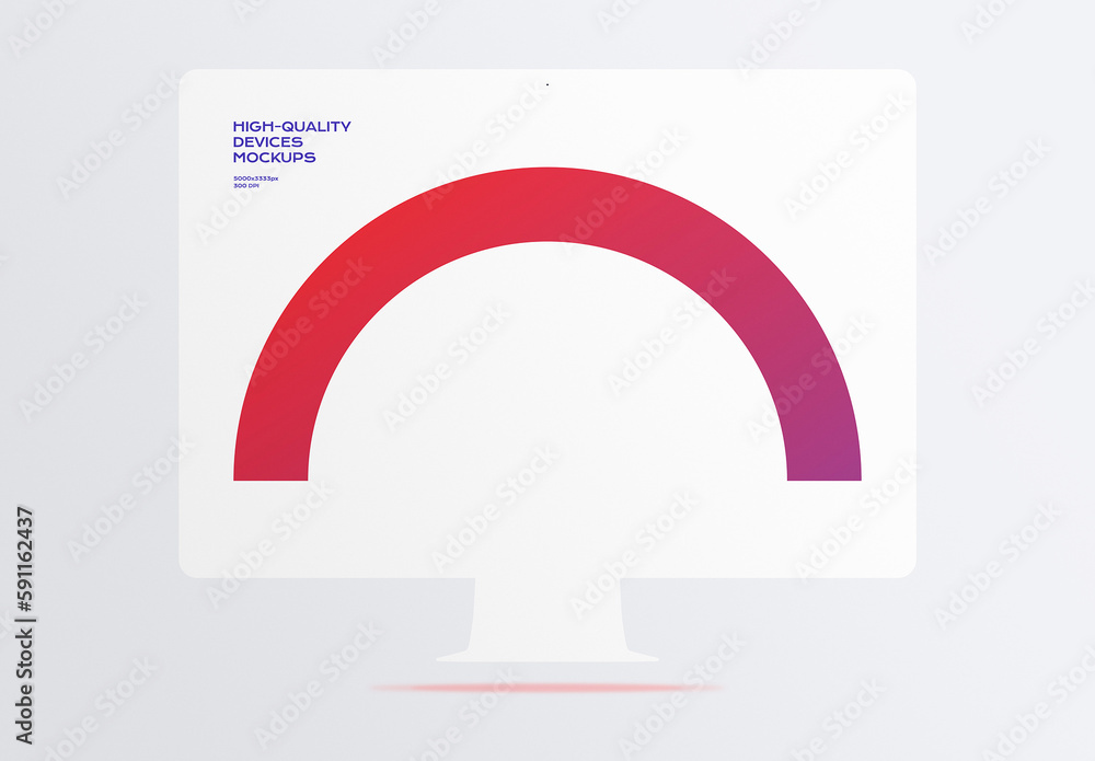 PC Computer Desktop Monitor Screen Device Mockup Template Stock ...