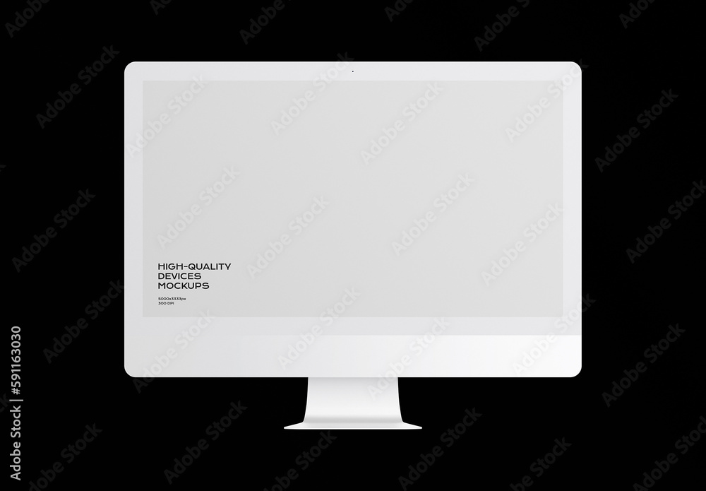 PC Computer Desktop Monitor Screen Device Mockup Template Stock ...