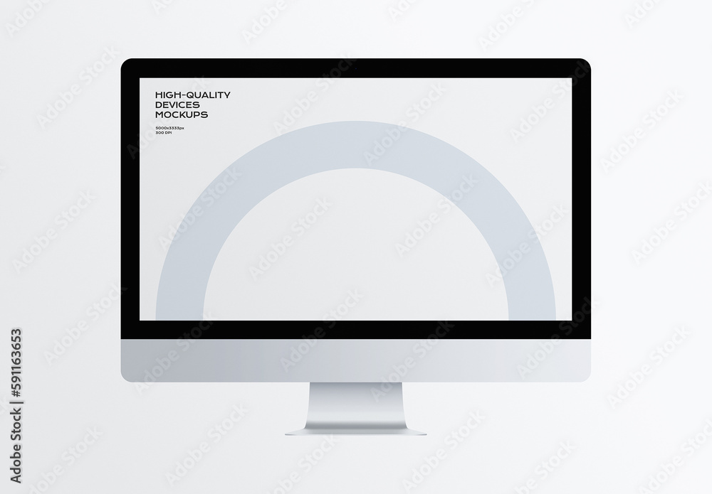 PC Computer Desktop Monitor Screen Device Mockup Template Stock ...