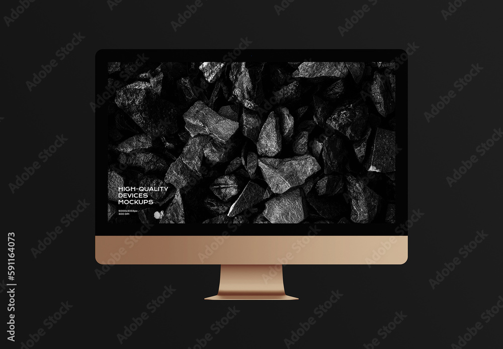 PC Computer Desktop Monitor Screen Device Mockup Template Stock ...