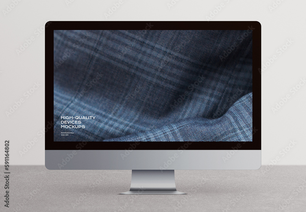 PC Computer Desktop Monitor Screen Device Mockup Template Stock ...
