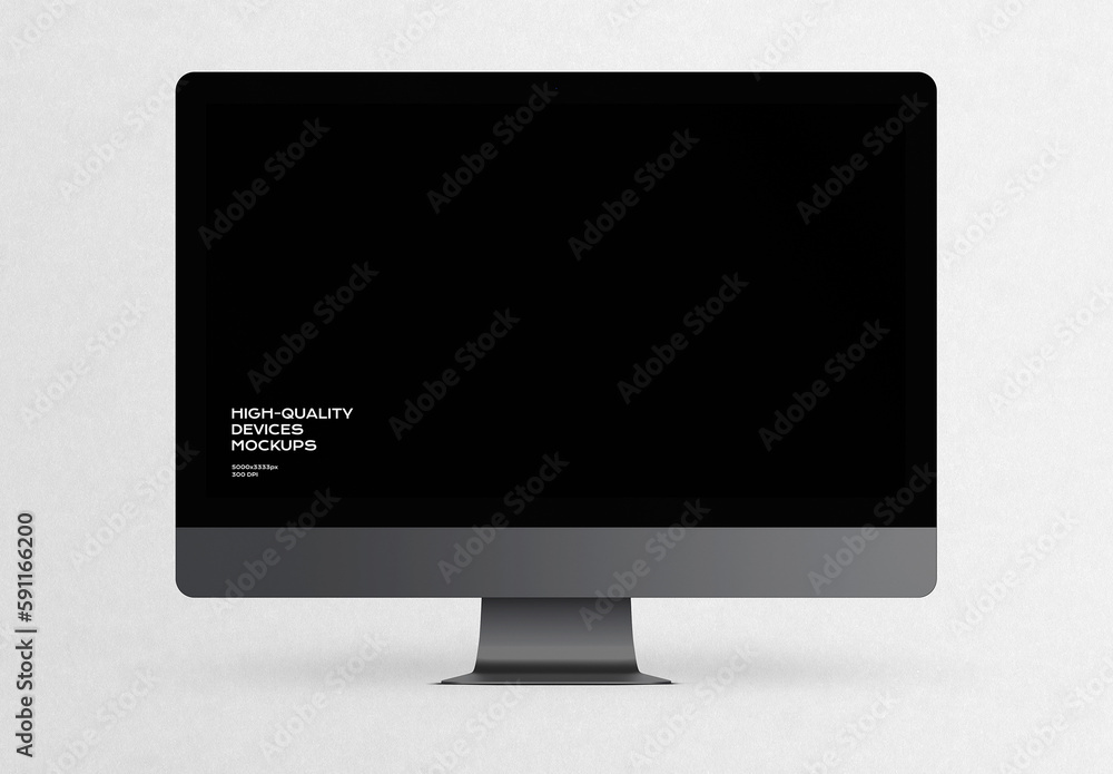 PC Computer Desktop Monitor Screen Device Mockup Template Stock ...