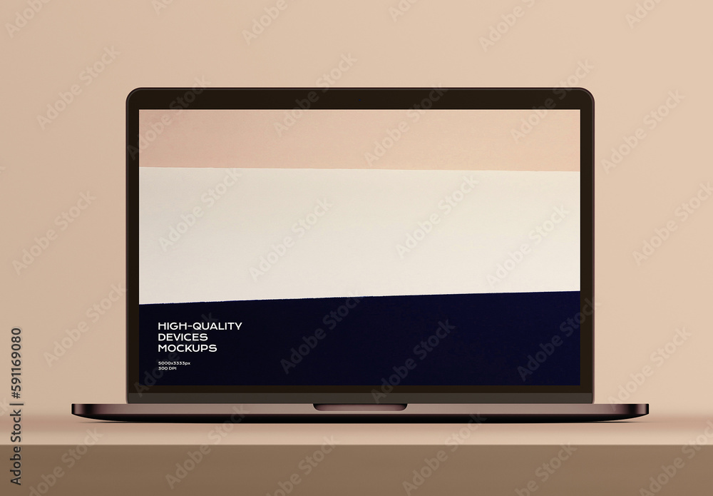 Laptop Computer Desktop Monitor Screen Device Mockup Template Stock ...