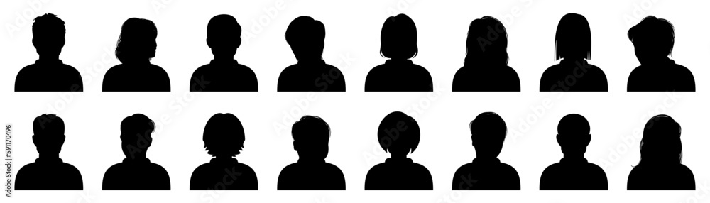 User people silhouette. Black silhouette people avatar. User people ...