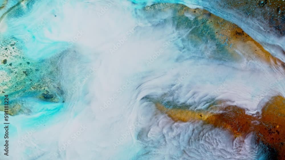 Vidéo Stock Abstract painting in resin art technique. Flowing ...