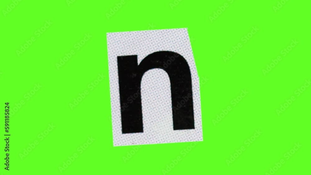 Alphabet N Ransom note Animation paper cut motion graphic videos on ...