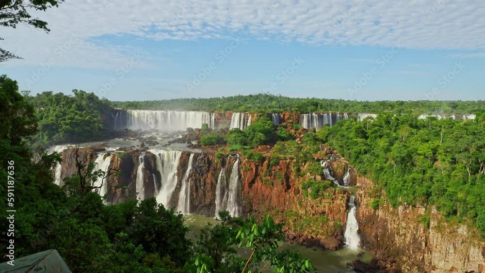 Iguazu Falls, the largest series of waterfalls of the world, located at ...