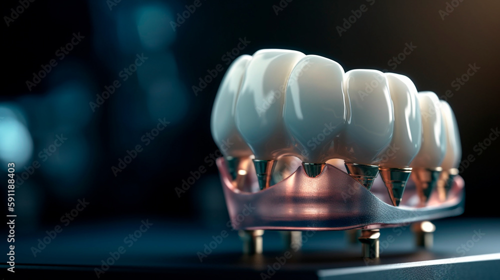 Concept for dental prosthesis. demonstrating the placement of a dental ...