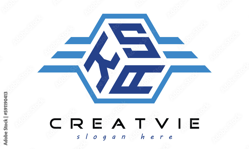 KSA three-letter geometric shape logo design vector template, isolated ...