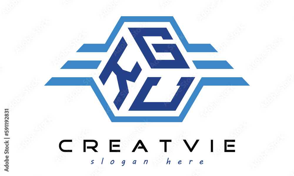 KGC three-letter geometric shape logo design vector template, isolated, elegant, monogram ...
