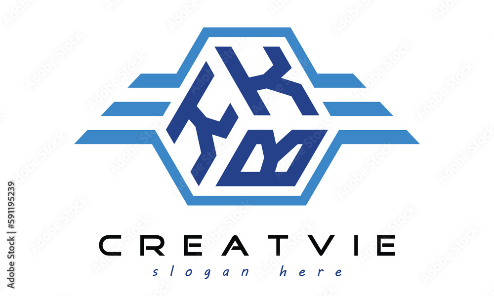 KKB three-letter geometric shape logo design vector template, isolated ...
