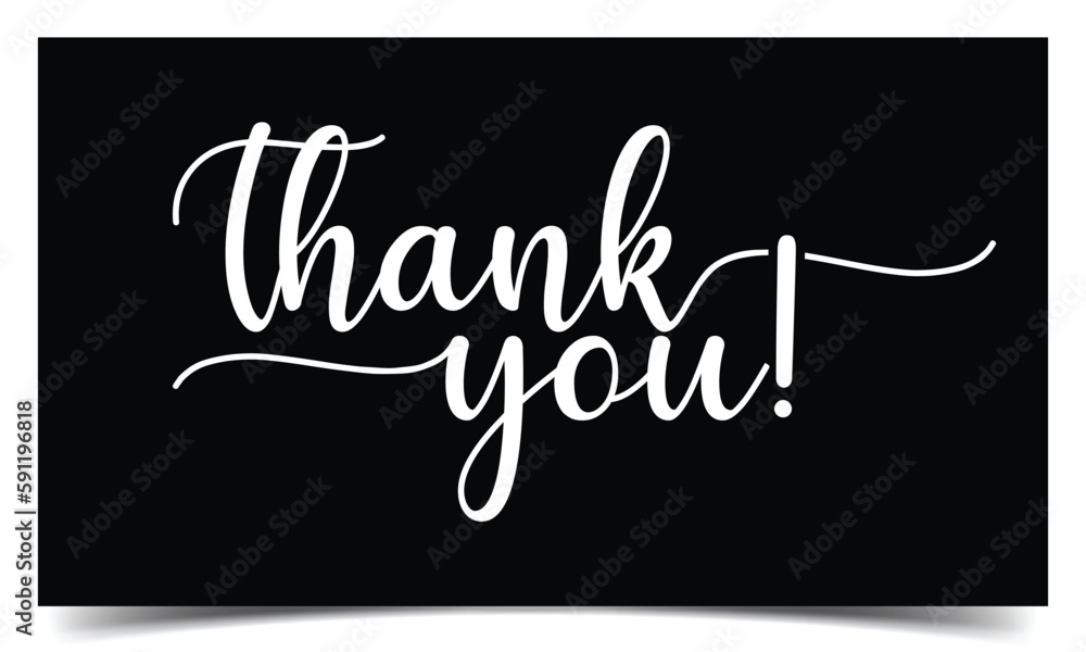 Thank you card, text, handwritten lettering. Stock Vector | Adobe Stock