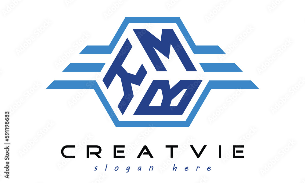 KMB three-letter geometric shape logo design vector template, isolated ...