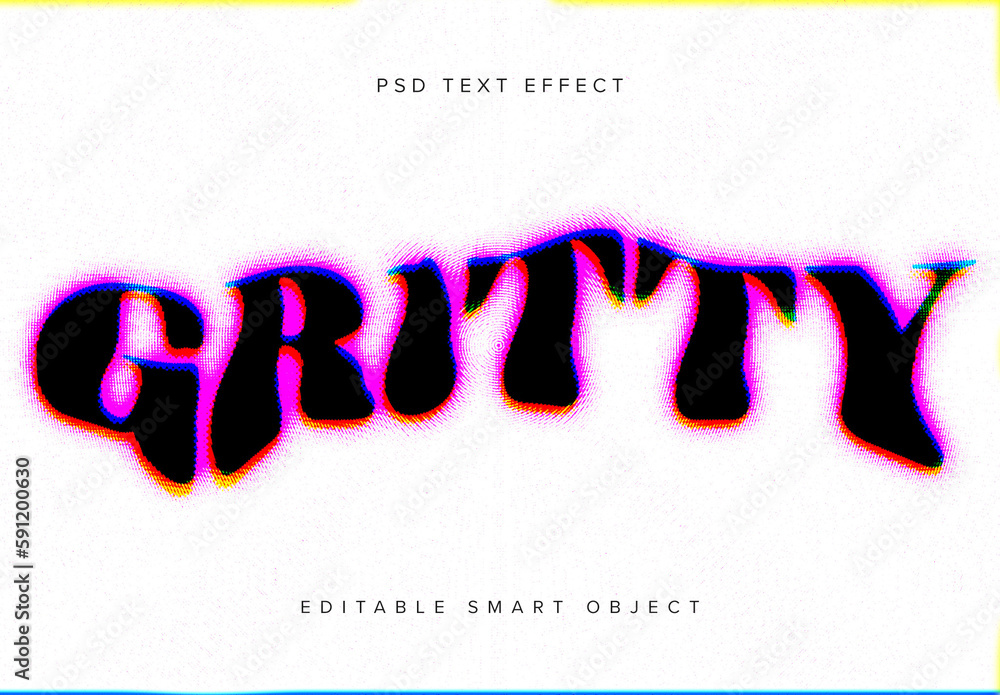 Warped Gritty Glitch Text Effect Mockup Stock Template | Adobe Stock