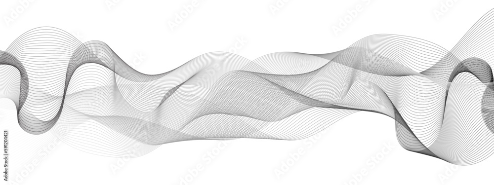 Abstract wave blend lines on transparent background. Design for banner ...