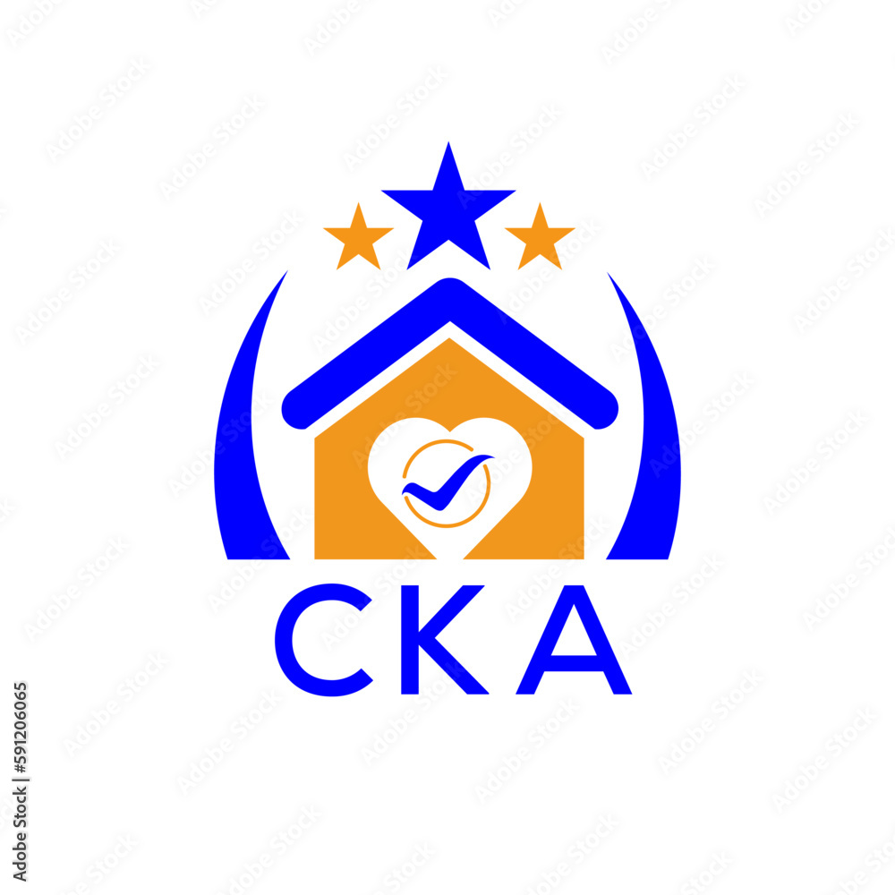 CKA House logo. KJG Letter logo and icon. Blue vector image on white ...