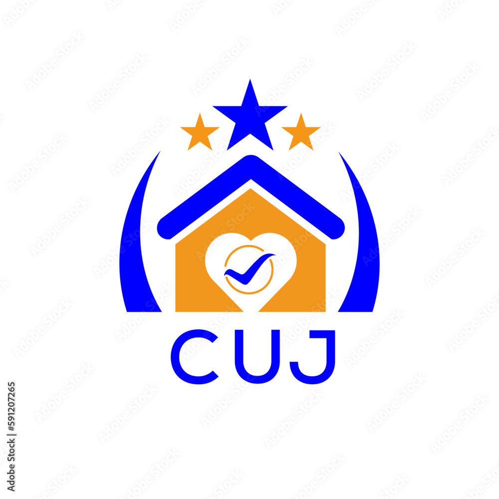 CUJ House logo. KJG Letter logo and icon. Blue vector image on white ...