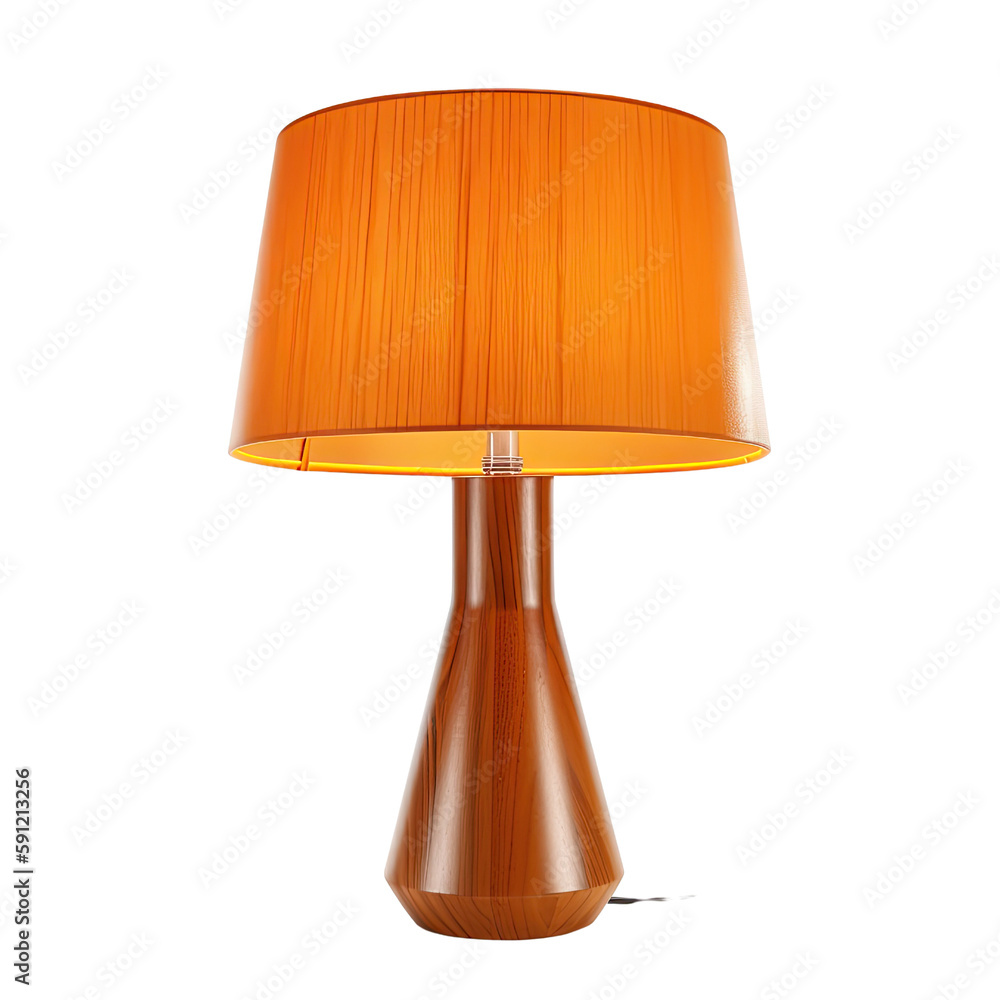 mid century modern table lamp isolated on a transparent background ...