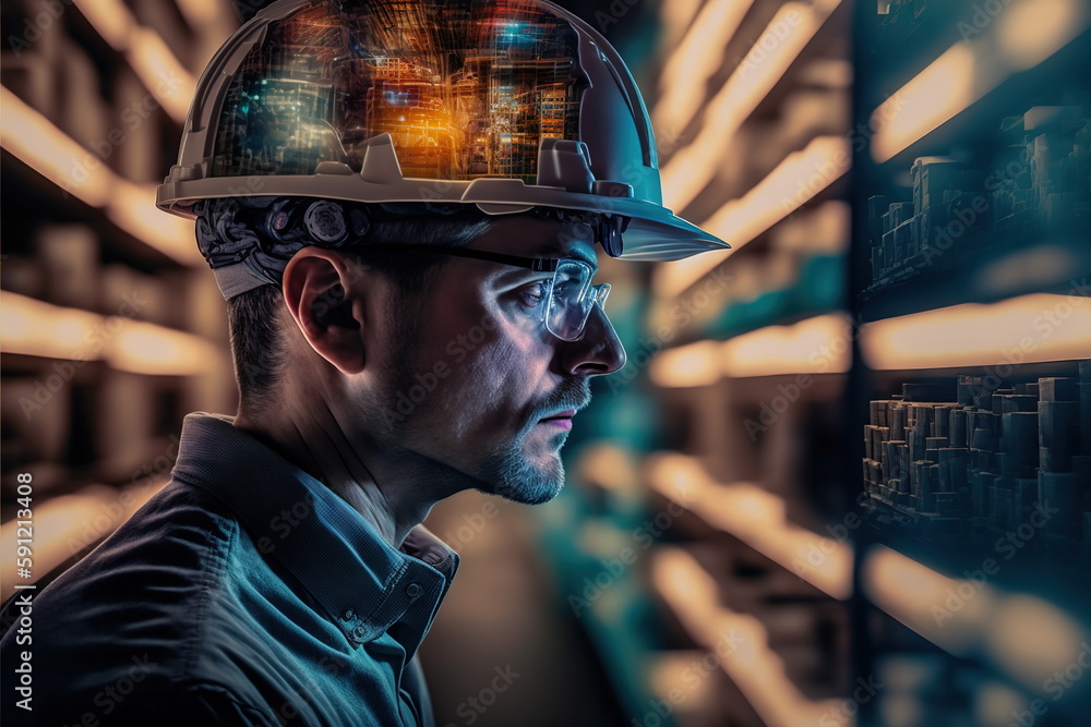 Technological engineer portrait ensuring high-quality and precise ...