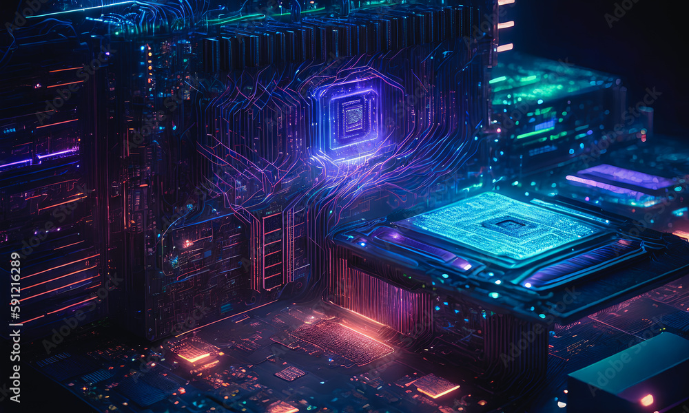 Quantum computer, motherboard, quantum processor unit. New technologies ...