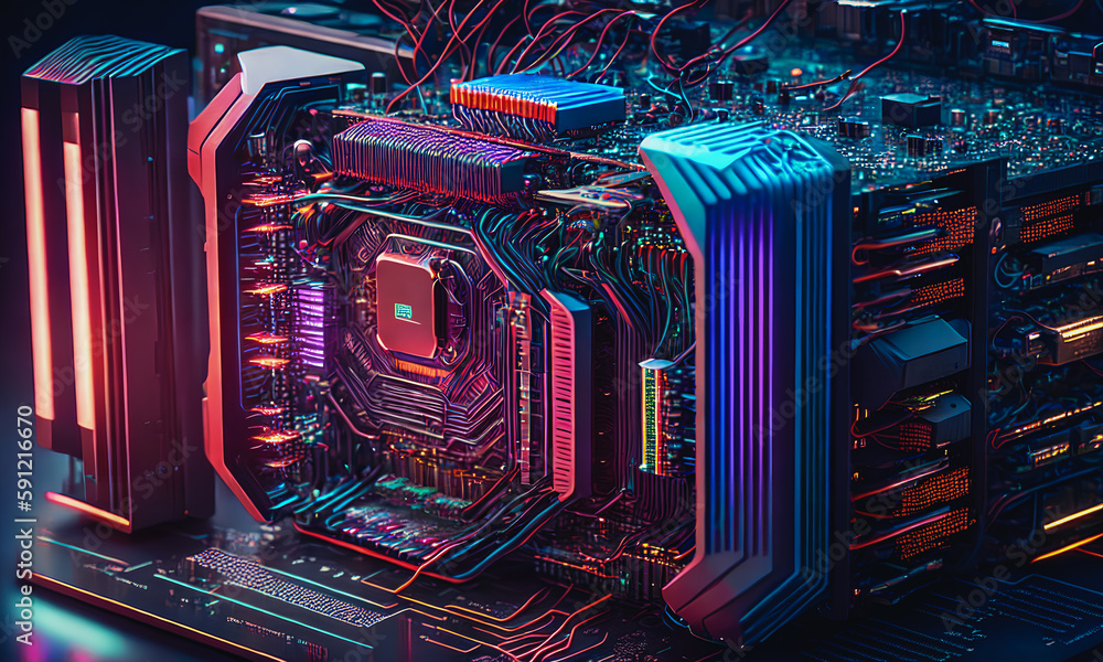 Quantum computer, motherboard, quantum processor unit. New technologies ...