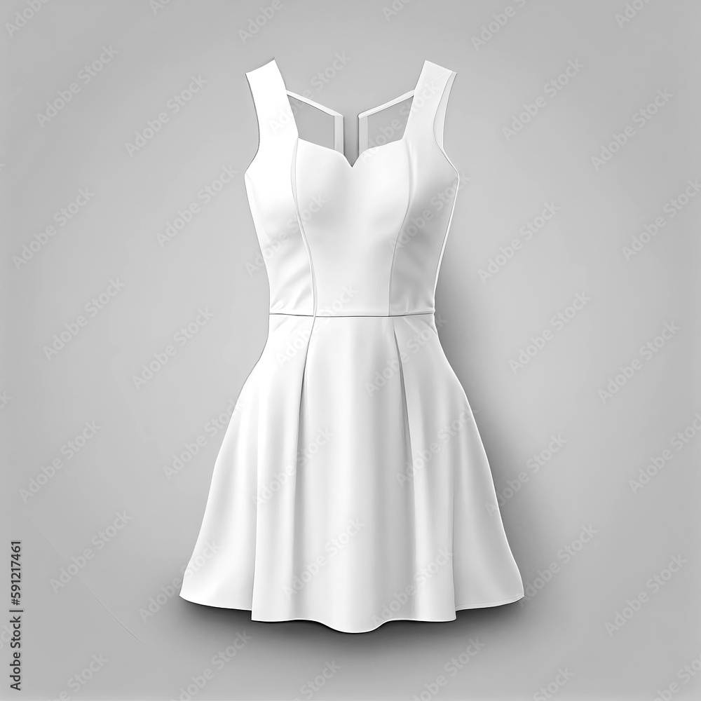 Studio product shot of simple white dress on hollow body as mockup ...