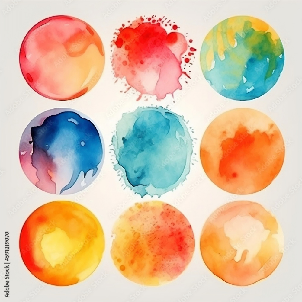 Color gradient circle backgrounds, abstract colors blend mesh with soft ...