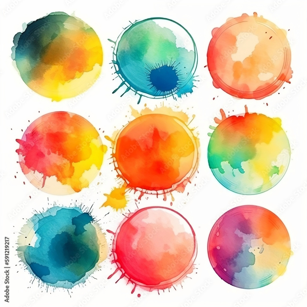 Color gradient circle backgrounds, abstract colors blend mesh with soft ...
