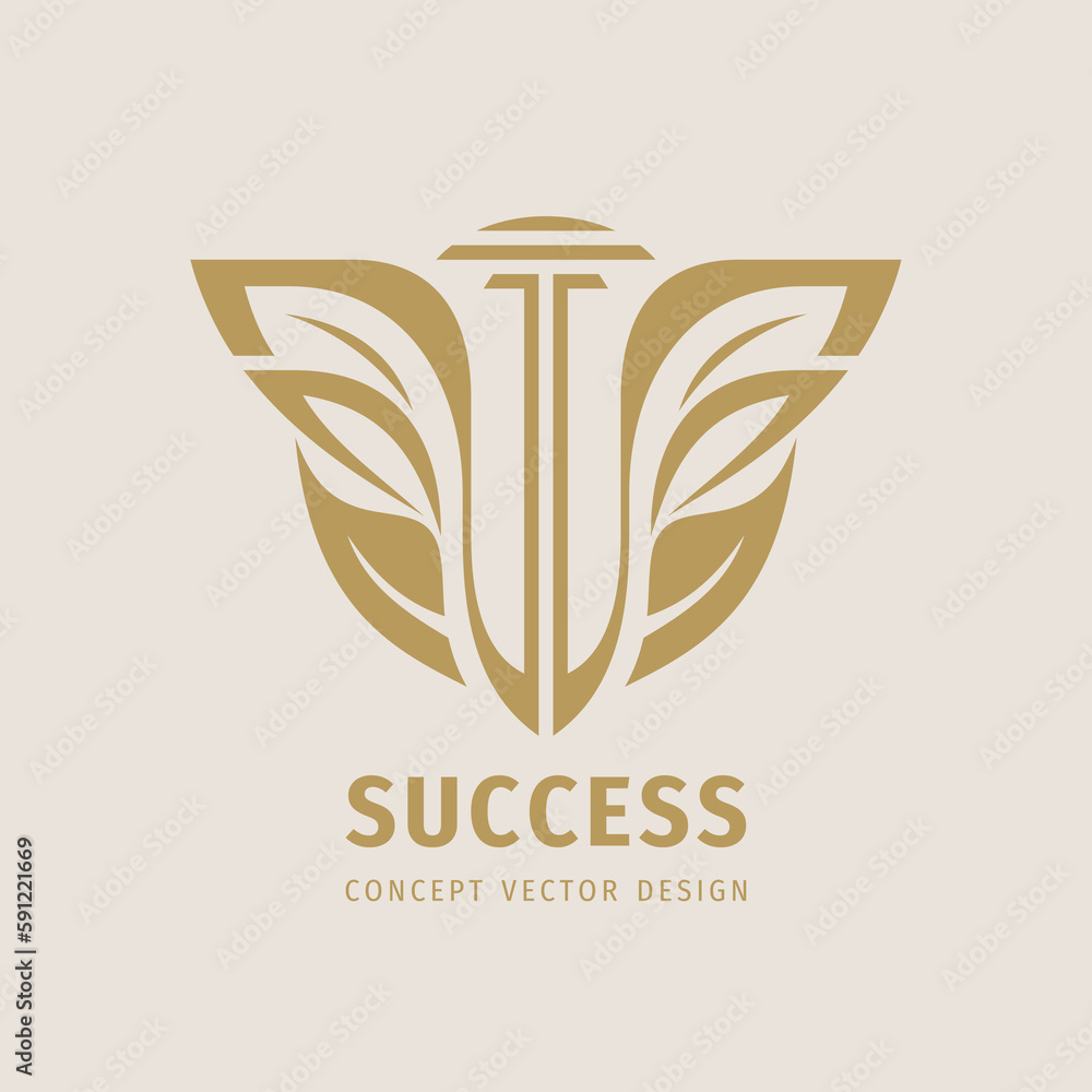 Success concept business logo design of Art Deco style. Award winner ...