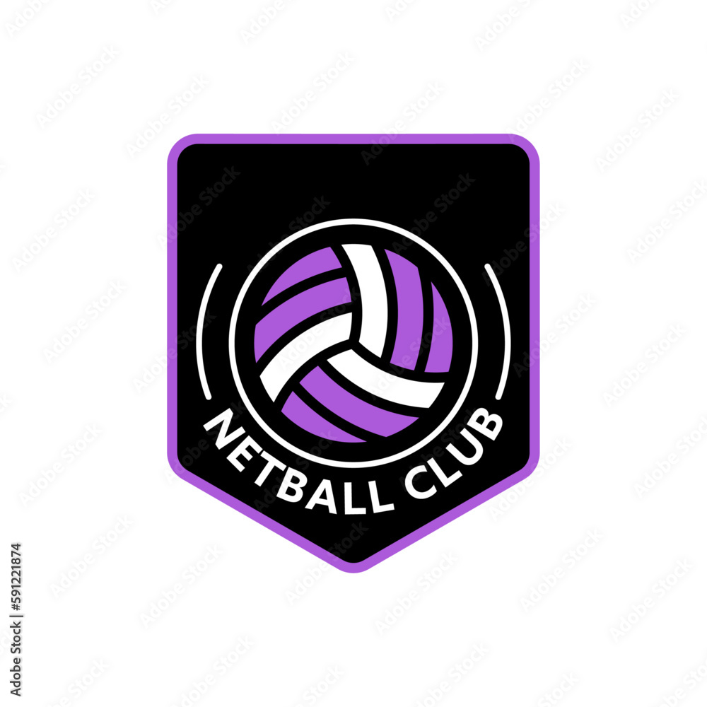 netball logo with emblem style Stock Vector | Adobe Stock
