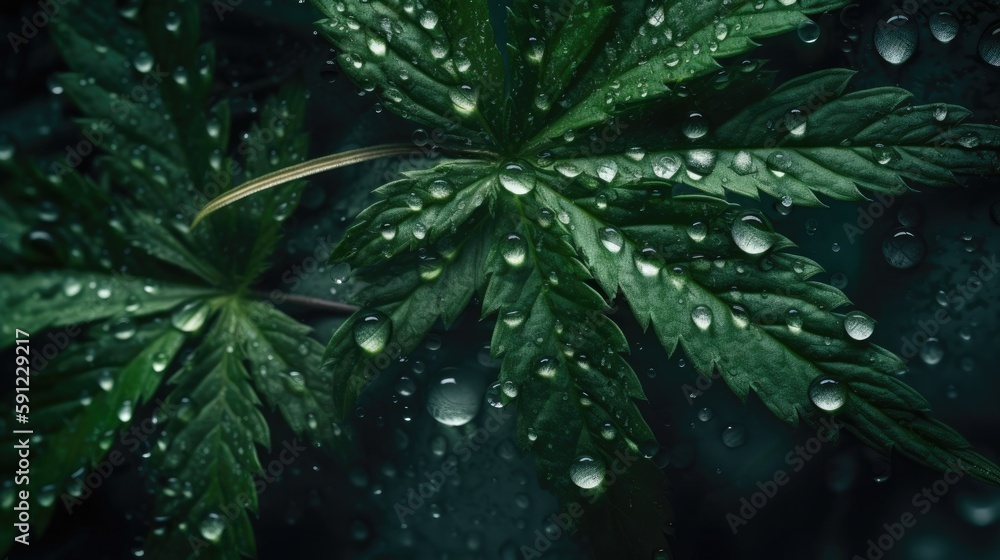 Closeup single cannabis plant with gratifying full grown buds ready ...