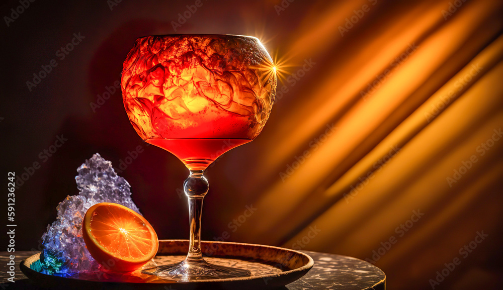 An AI generated illustration of a beautifully presented cocktail, set ...