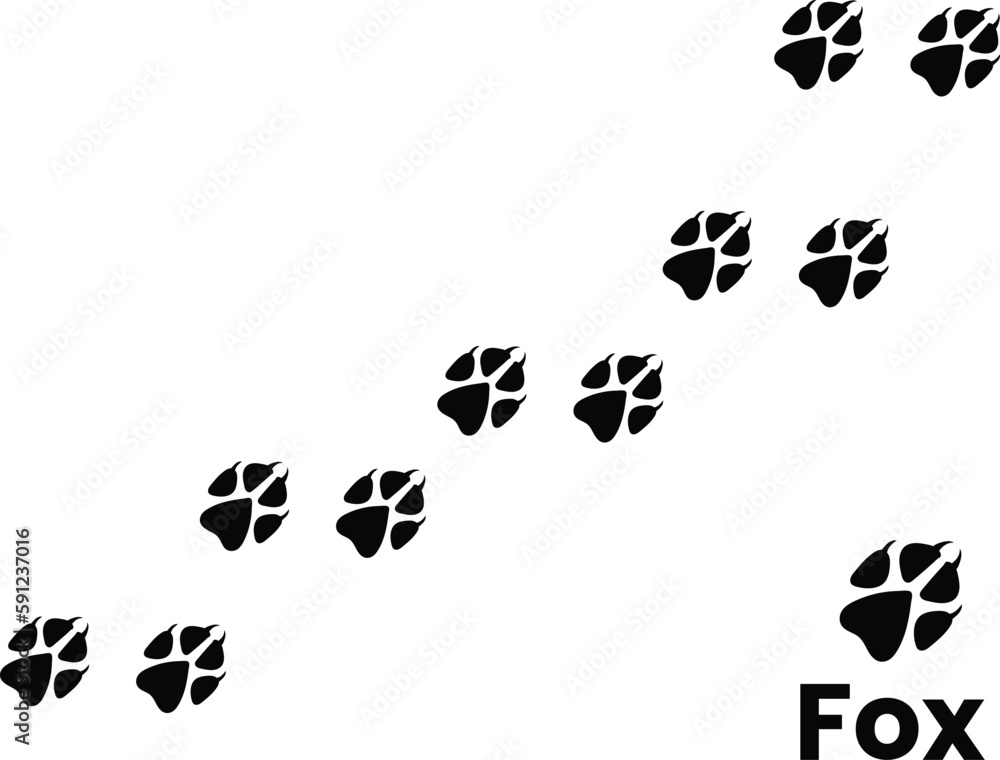 Fox paw footprint icon. Simple illustration of fox paw footprint vector ...