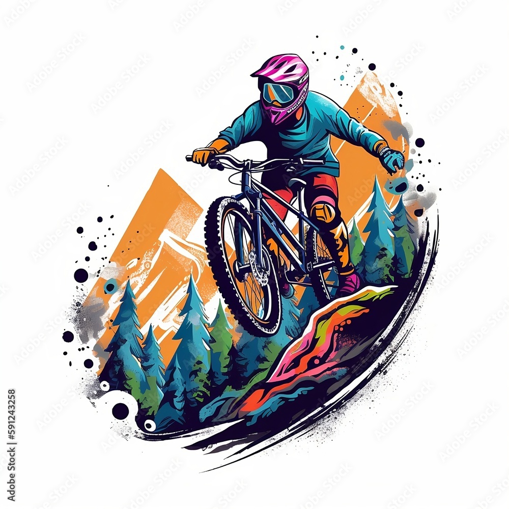 Get Your Brand Moving with a Dynamic Mountain Biker Mascot Logo ...