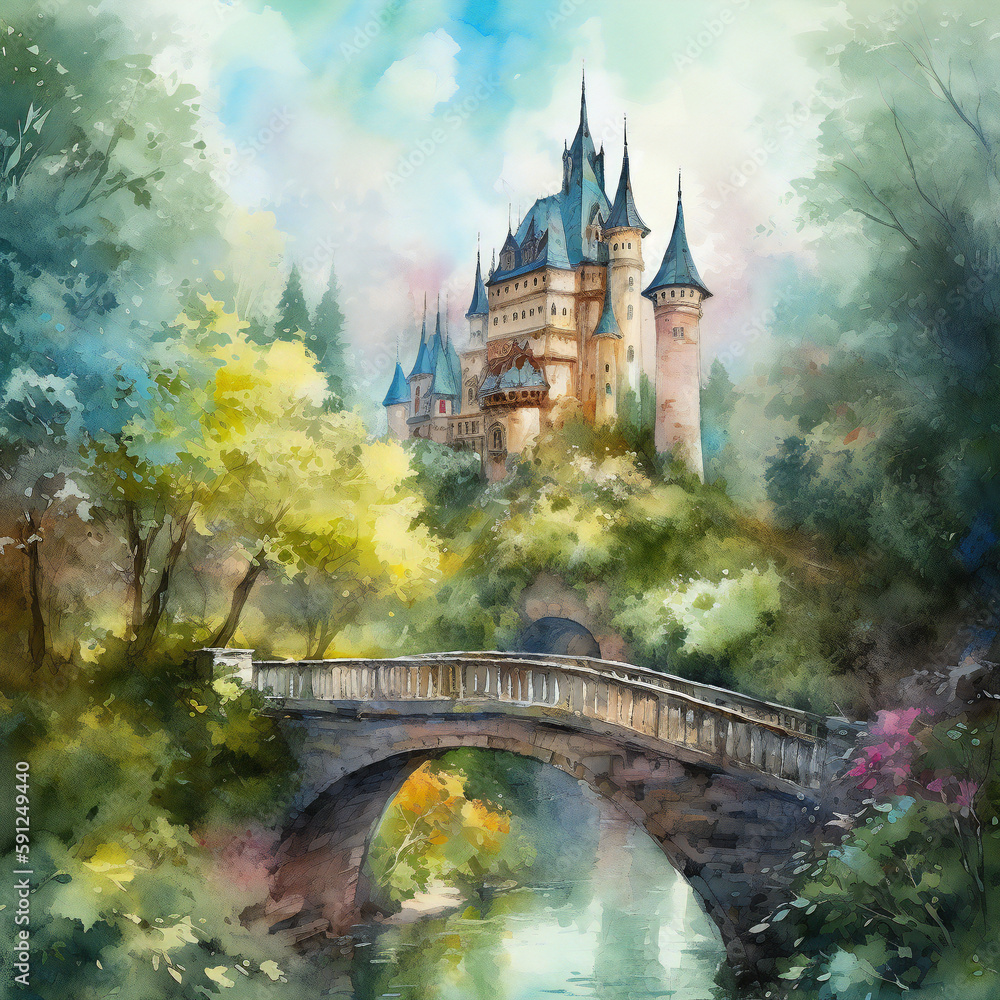 Fairytale Castle Painting