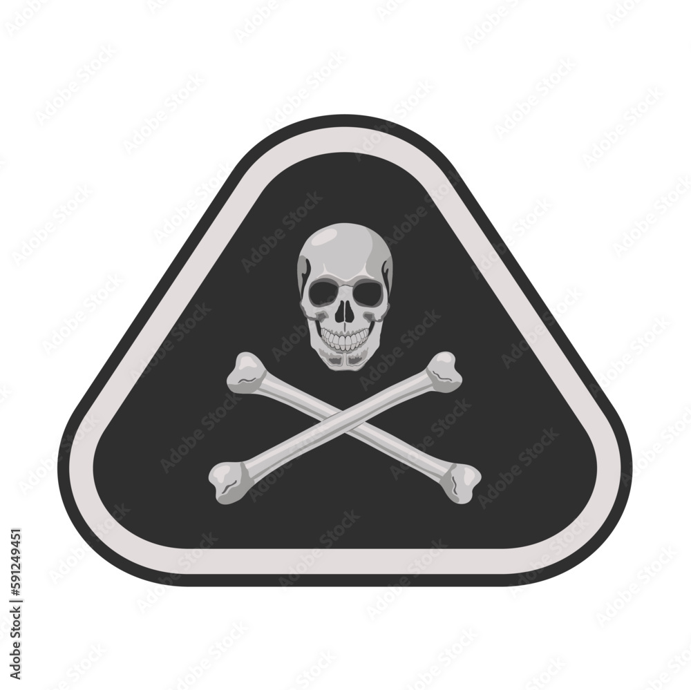 The skull is detailed in the style of realism with bones crossed over ...