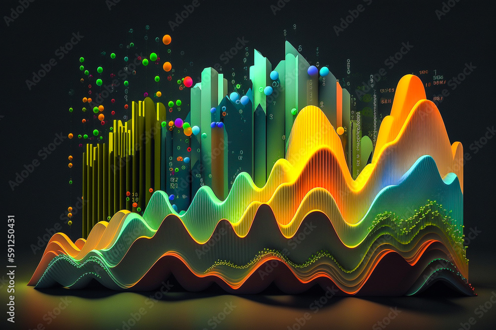Graphique et courbe 3d - Business - Relevé de données - Tableau de bord ...