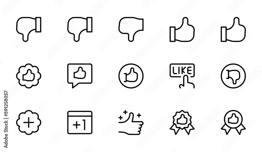Vetor de Thumb up Finger up Like symbol icon vector. I like sign ...