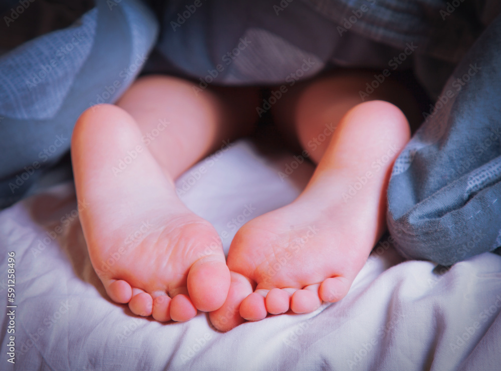 Beautiful groomed bare feet of cute little child girl. Stock Photo ...