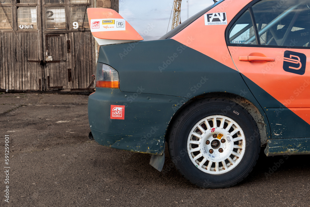 Rear view of Mitsubishi Lancer Evolution IX. Mitsubishi Lancer Evo IX ...