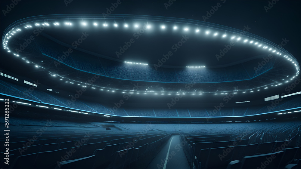 Football stadium at night. lights at night and stadium 3d render Stock ...